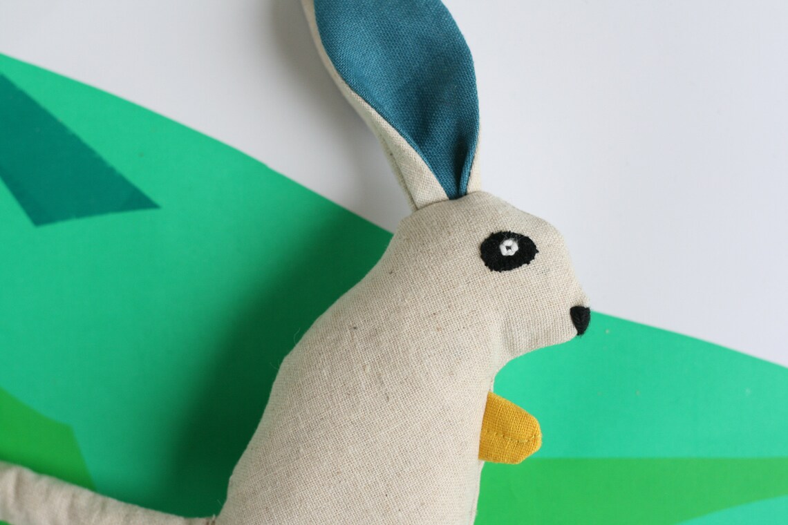 Ecofriendly Soft Toy Jerboa, Plushie, Organic Toy, Ecotoy, Baby Shower ...