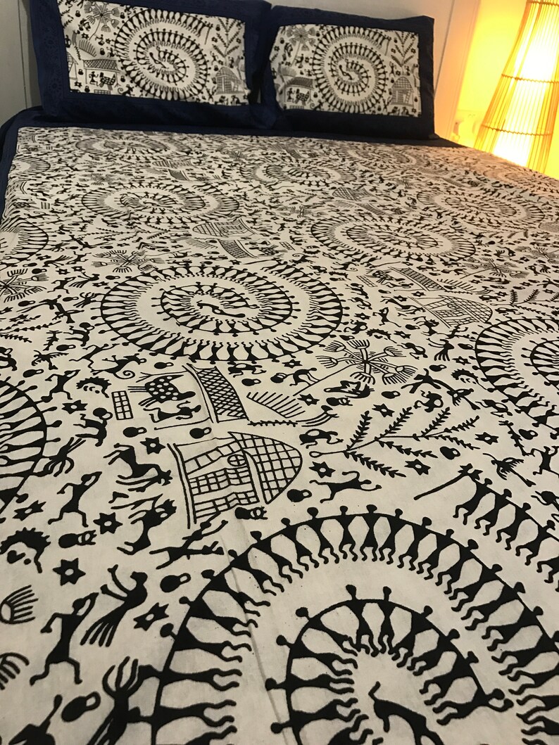 Tribal Village Cotton Double Bedsheet - Etsy