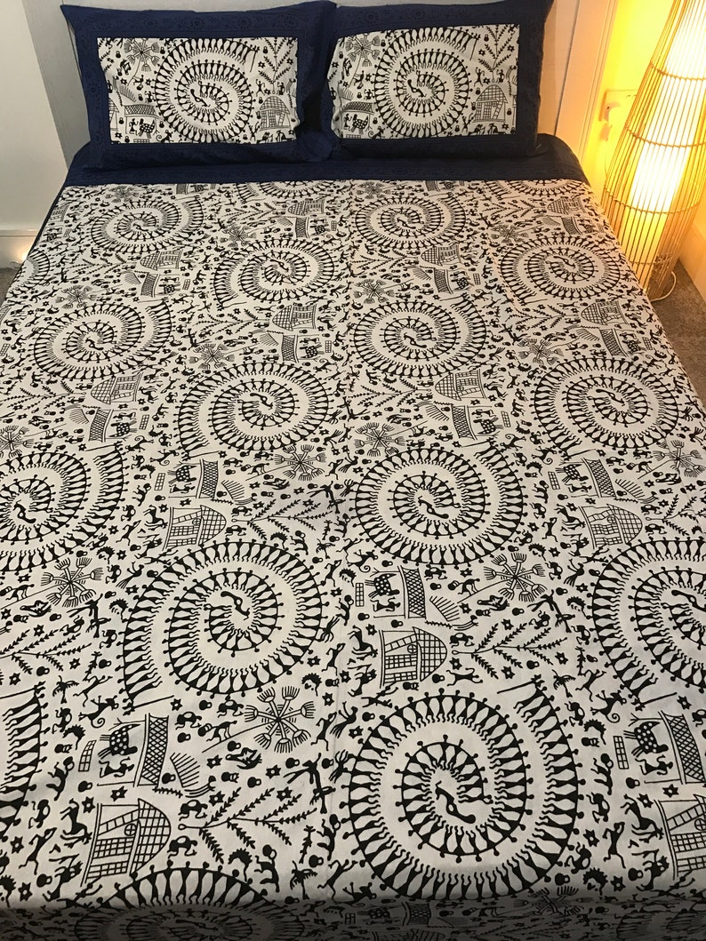 Tribal Village Cotton Double Bedsheet - Etsy