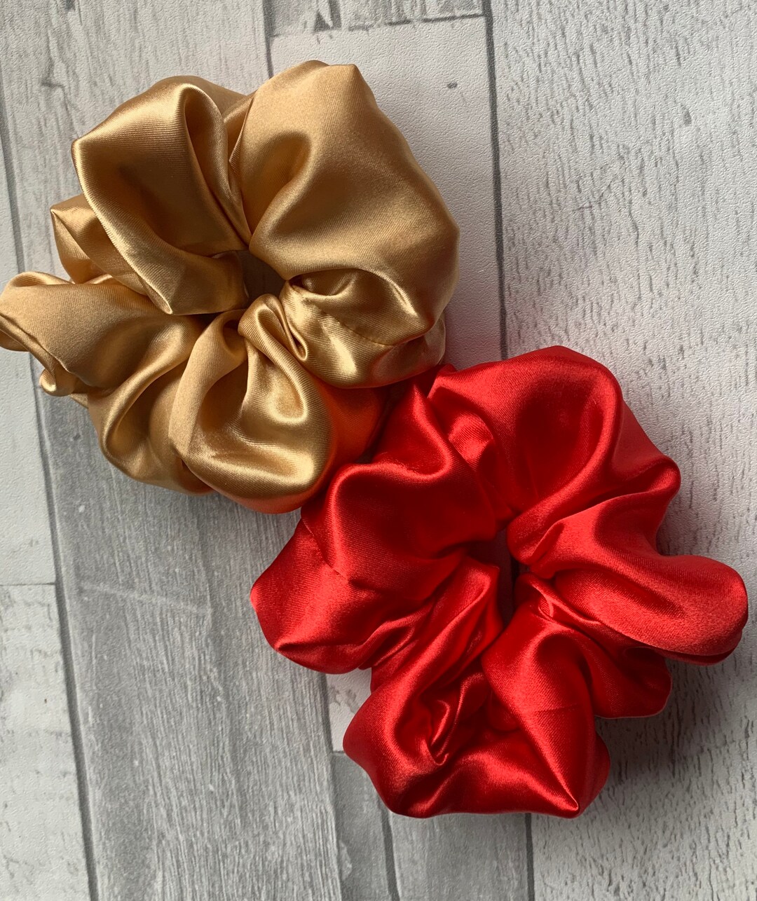 Satin Hair Scrunchies, Red Scrunchie, Gold Scrunchie, Gift for Her ...