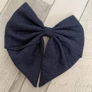 Denim Hair Bow, Dark Wash Denim Bow, Light Denim Bow, Denim Hair ...