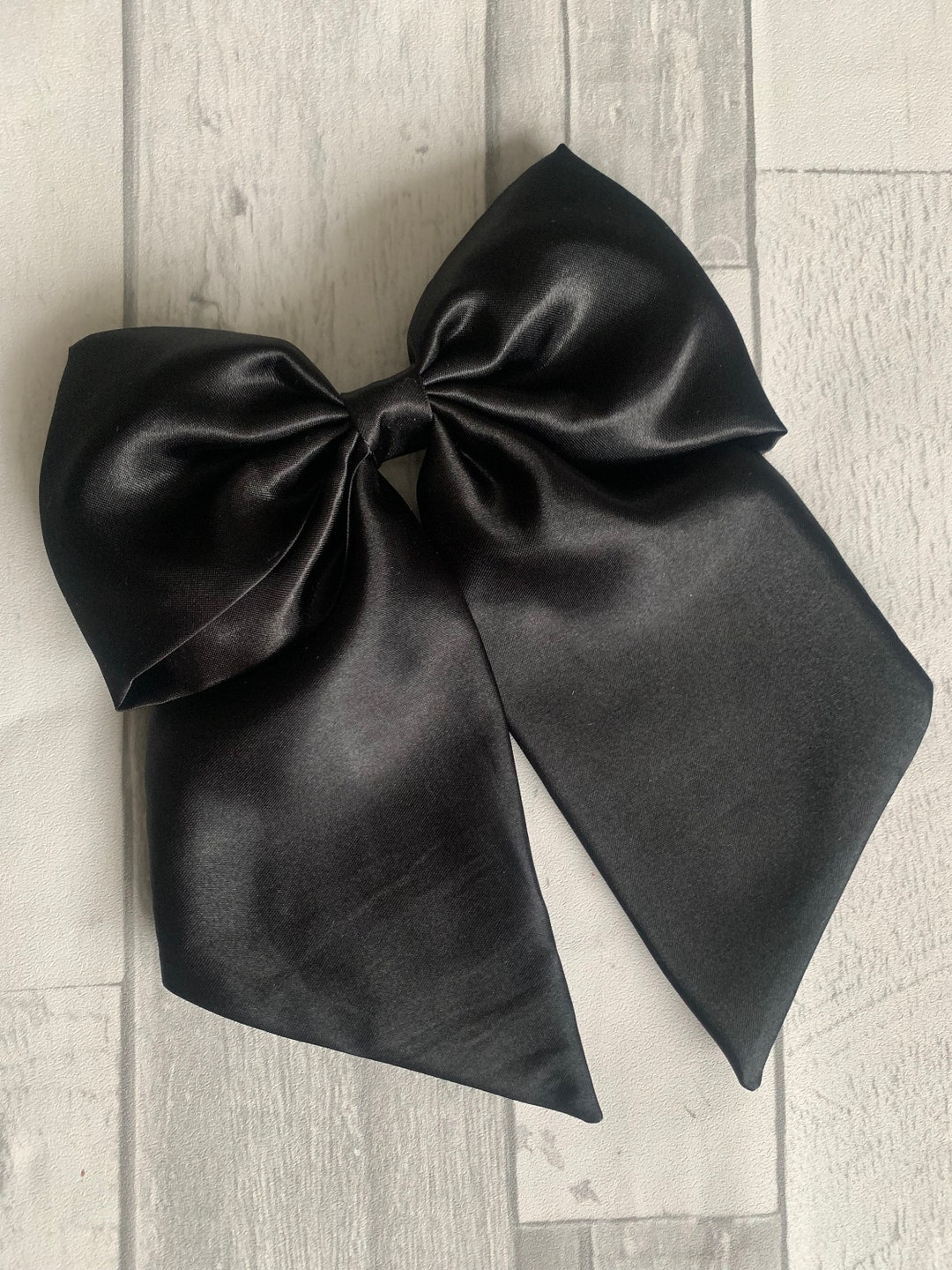 Large Black Satin Hair Bow, Classic Black Hair Bow, Bows for Ladies ...