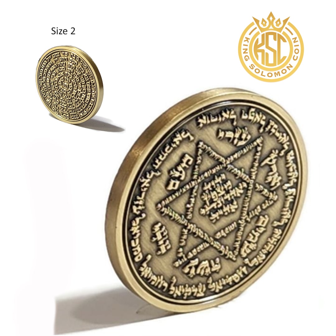 Kabbalah Talisman: King Solomon Seal Coin, 72 Names of God - Etsy