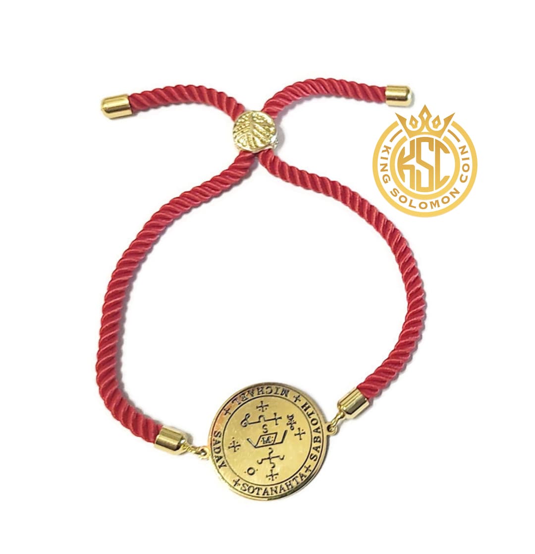 Archangel Michael Red Cord Bracelet: King Solomon Seal Kabbalah Amulet ...