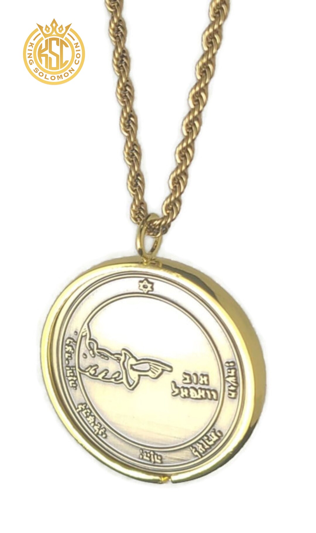 King Solomon Coin Necklace: Third Pentacle of the Moon, 72 Names of God ...
