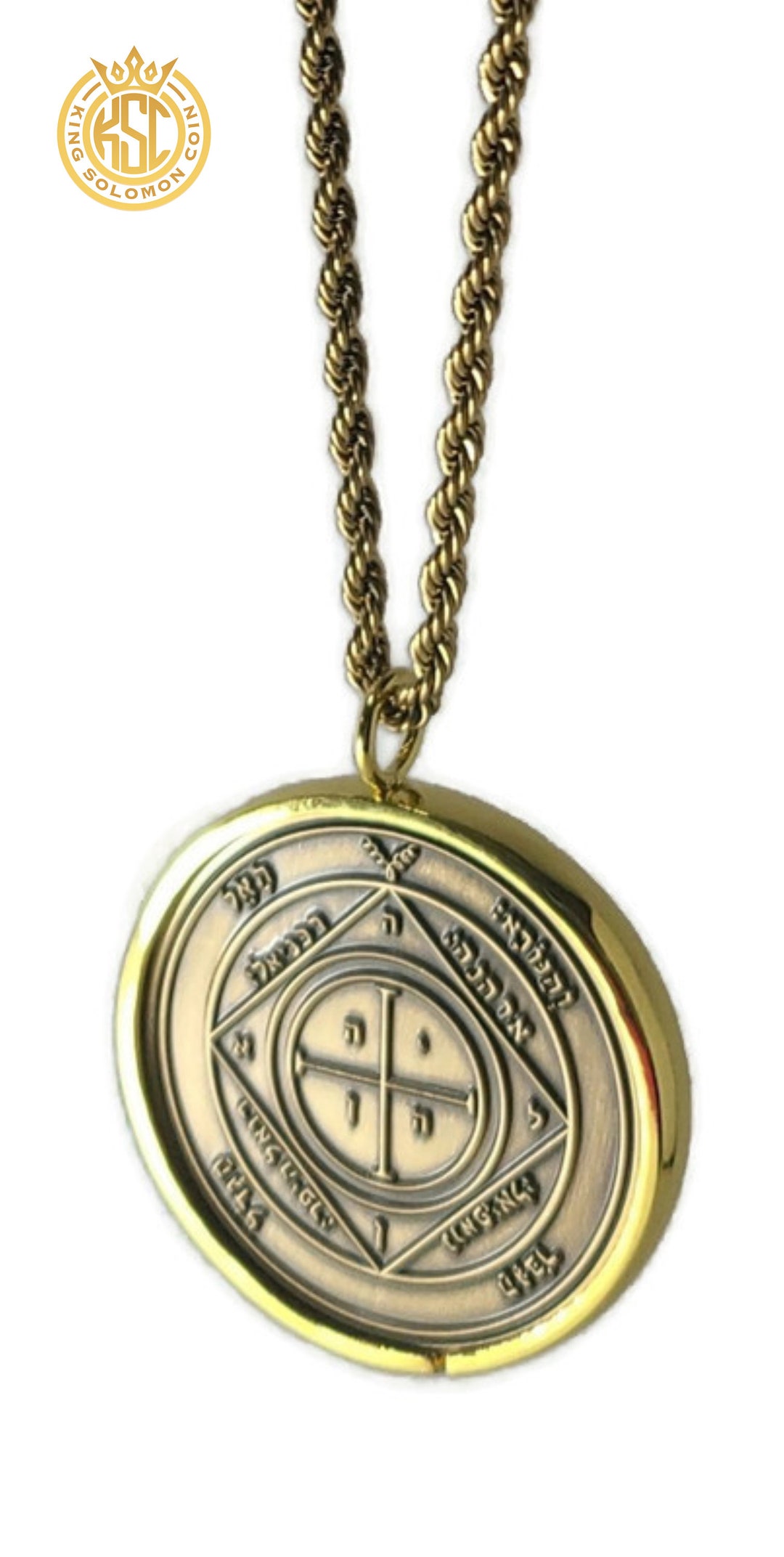 Fifth Pentacle of Saturn Necklace: 72 Names of God Kabbalah Talisman - Etsy