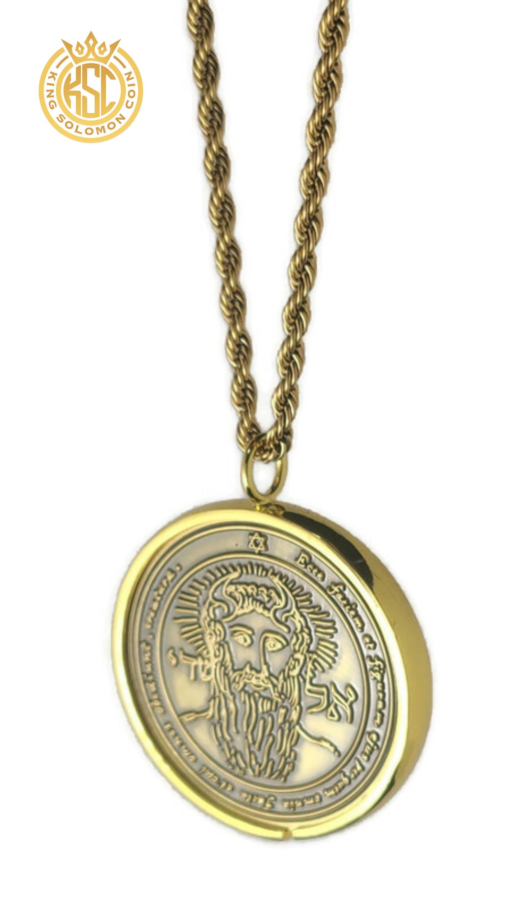 First Pentacle of the Sun + 72 Names of God + 1fitall King Solomon Coin ...