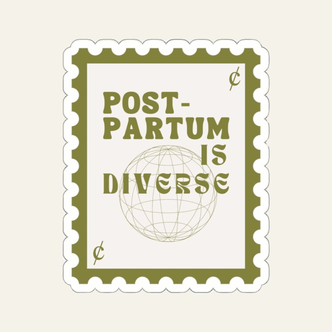 Postpartum is Diverse Stamp Style Die-cut Sticker Postpartum Mental ...