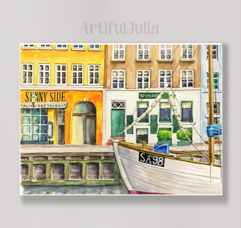 Copenhagen Print Copenhagen Travel Poster Denmark Poster - Etsy