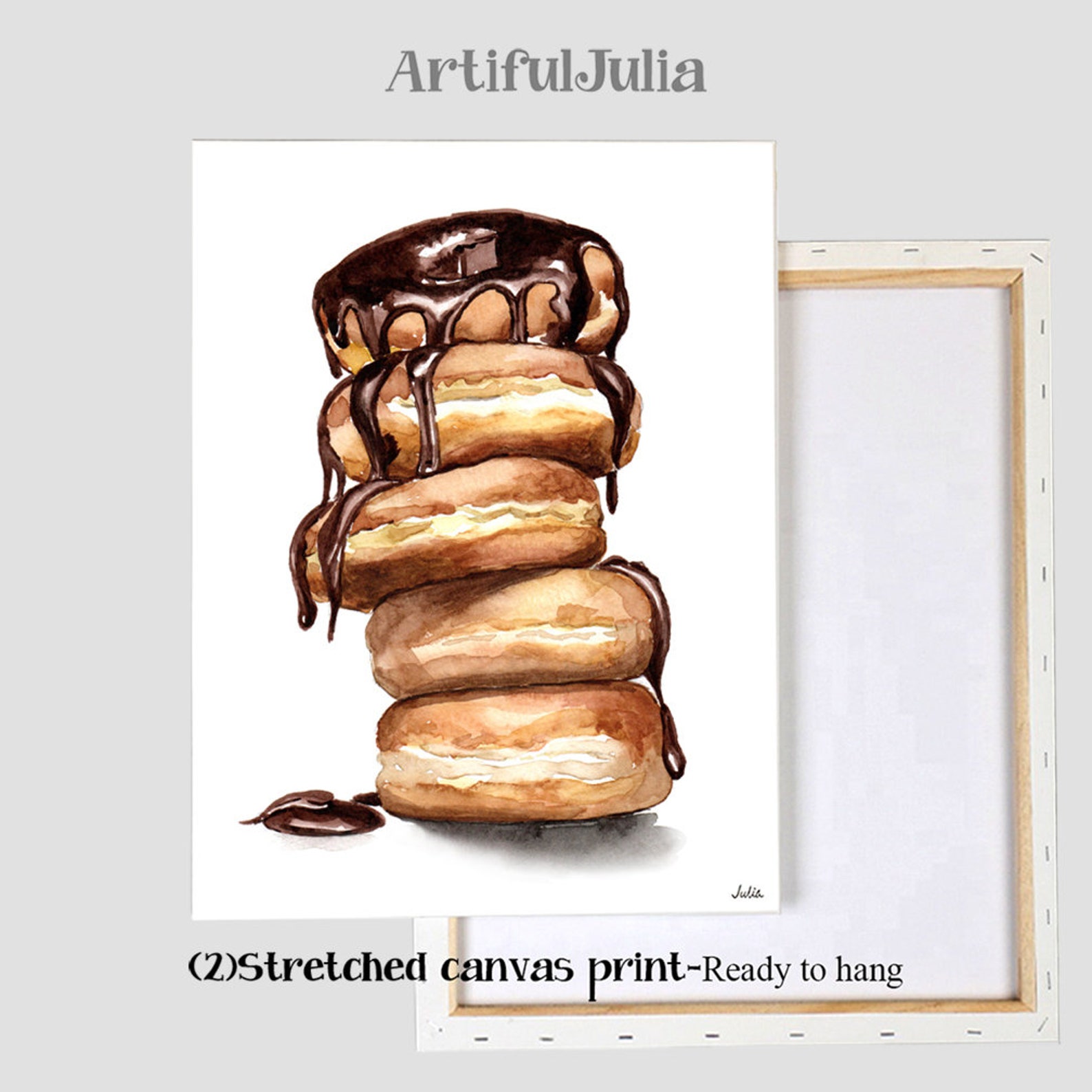 A Stack of Donuts Art Print Donuts Tower Donuts Poster Donut - Etsy