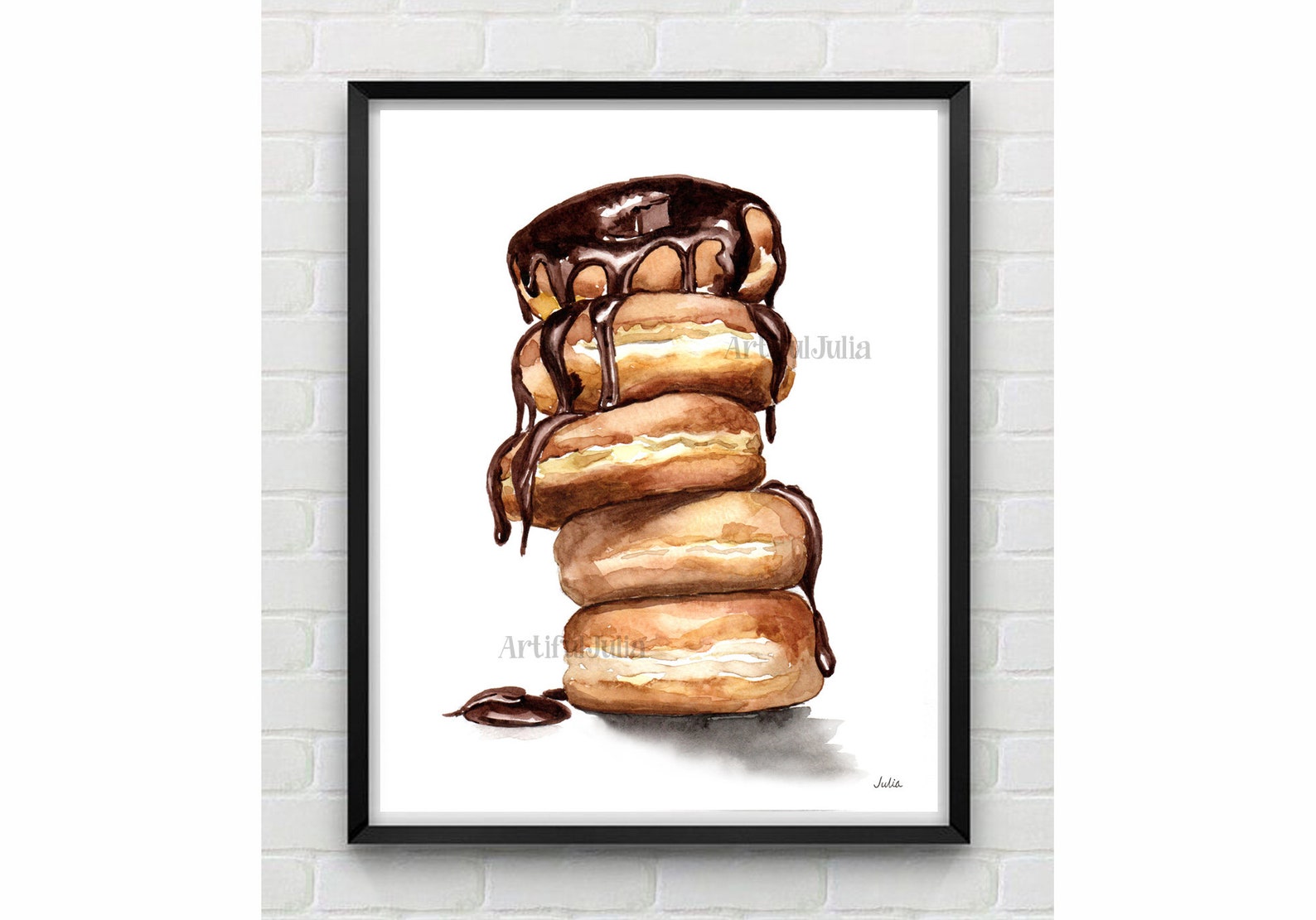 A Stack of Donuts Art Print Donuts Tower Donuts Poster Donut | Etsy