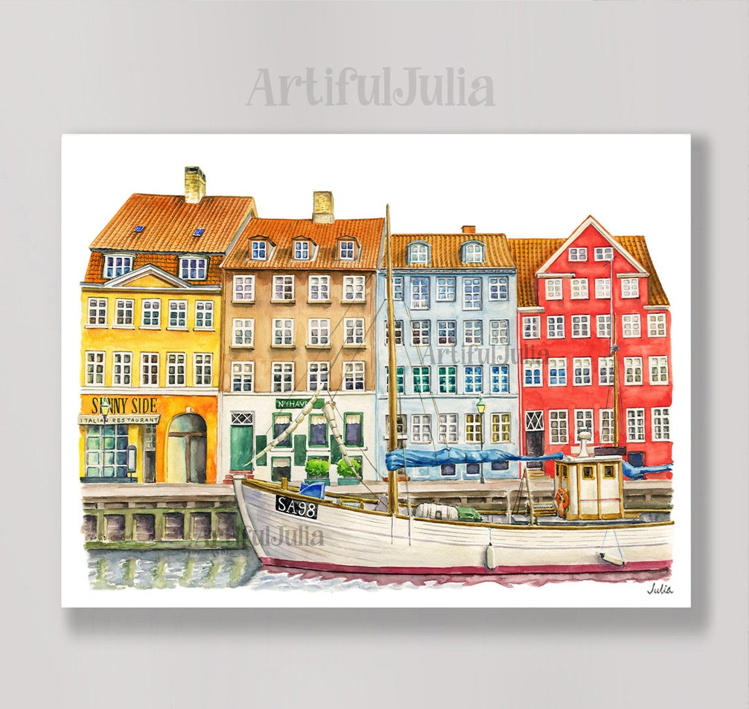 Copenhagen Print Copenhagen Travel Poster Denmark Poster Copenhagen ...