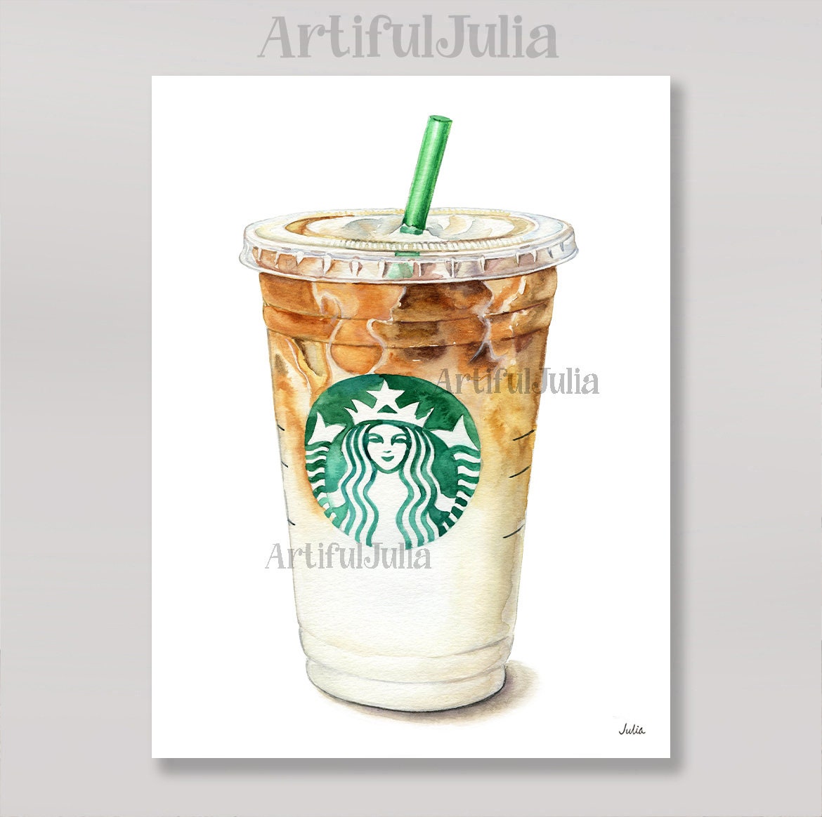 Starbucks Coffee Illustration Coffee Poster Coffee Wall Art | Etsy