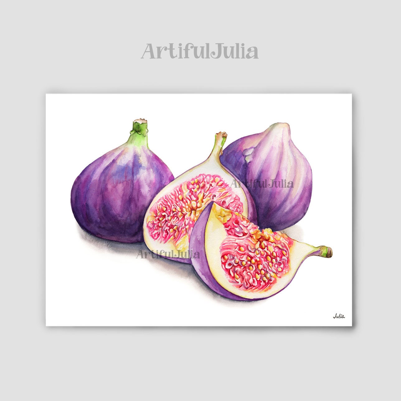 Fig Art Print Botanical Watercolor Figs Print Kitchen Art - Etsy