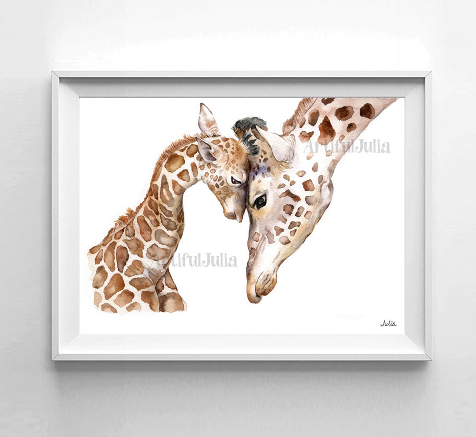 Giraffe Art Print Baby Animal Wall Decor for Baby Birthday - Etsy
