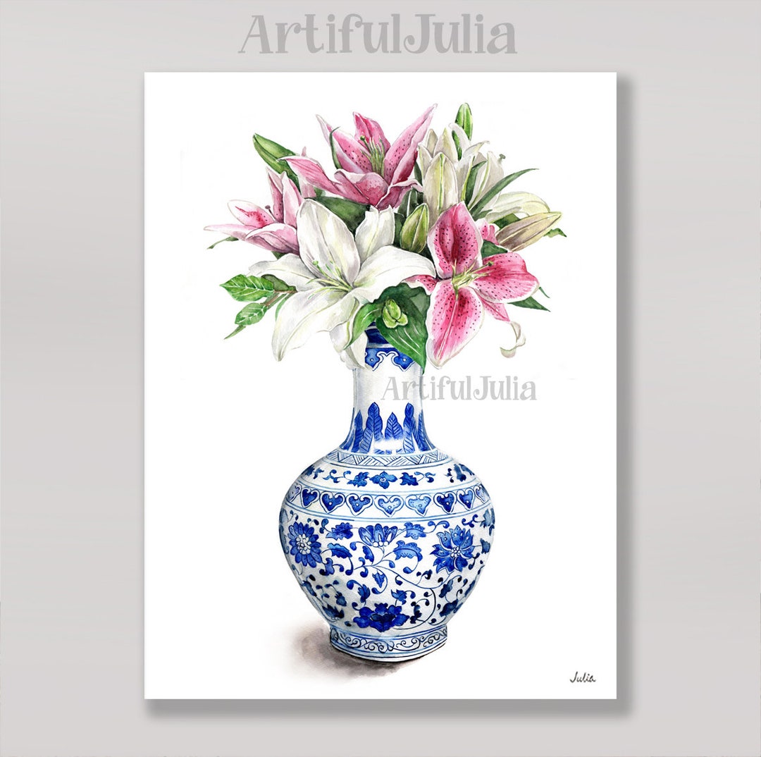 Lily Print Watercolor Lilies Painting Floral Art Floral Print Floral ...