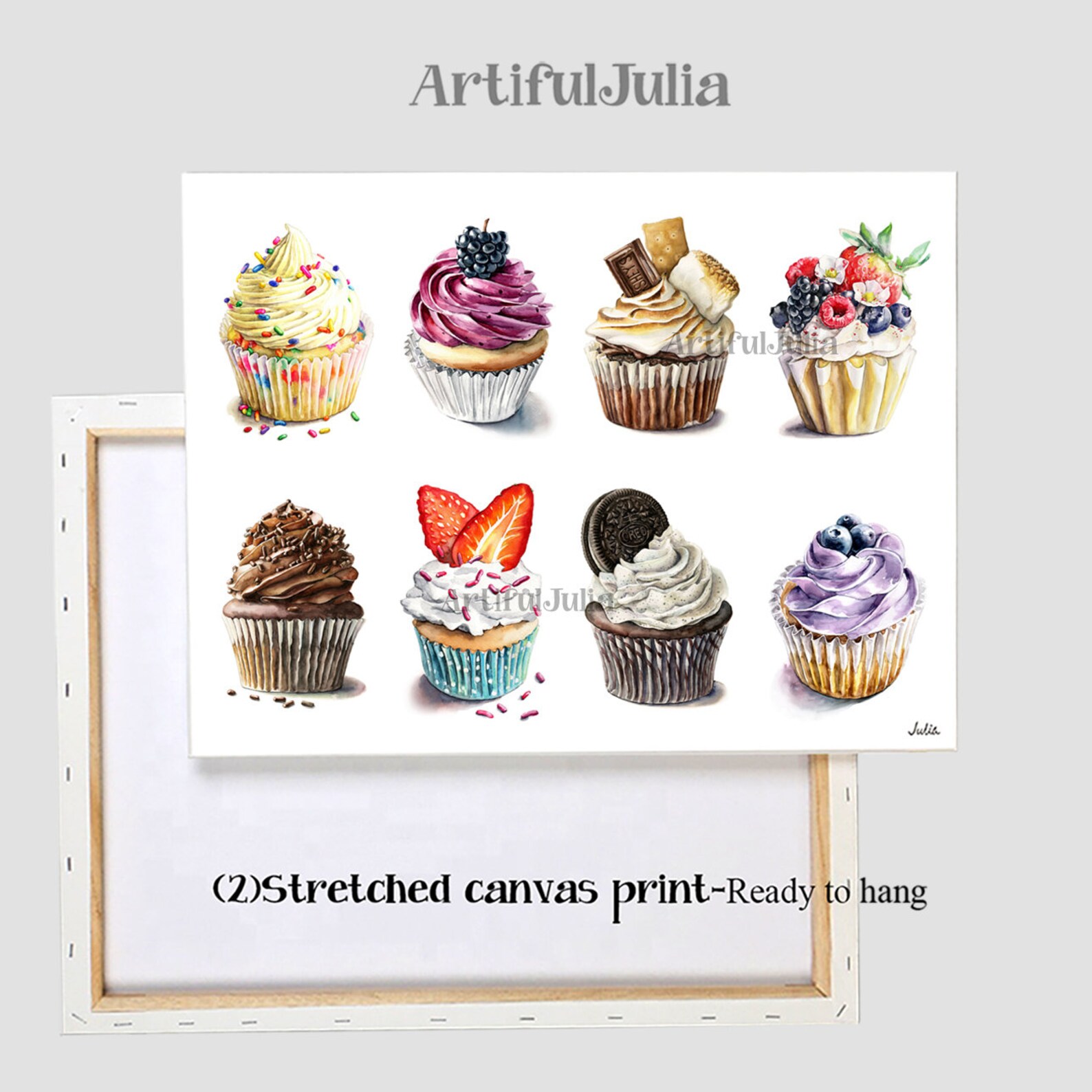 Food Poster Cupcake Art Print Kitchen Wall Art Cupcake - Etsy