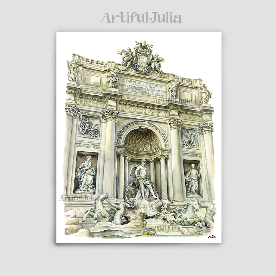 Trevi Fountain Rome Rome Art Print Rome Italy Wall Decor Italy ...