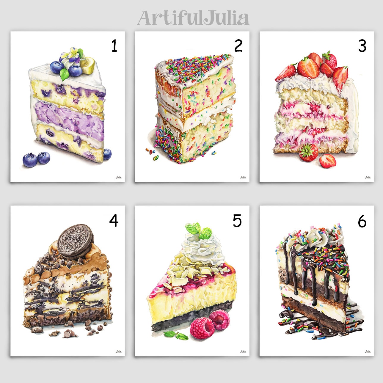 Cake Art Prints Baking Wall Art Cute Painting for Wall Food | Etsy