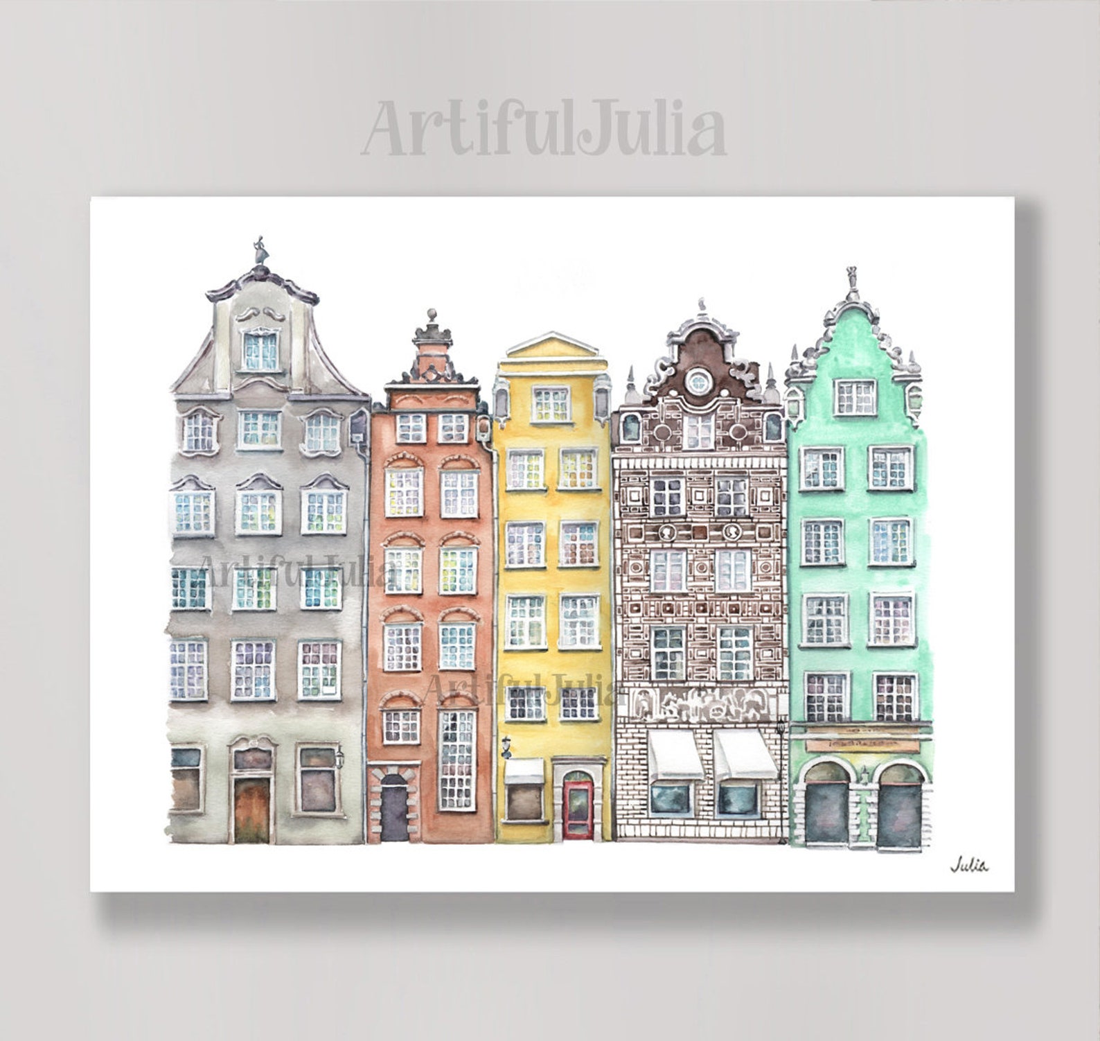 Gdansk Poland Canvas Art Print Illustration Art Print for Room - Etsy