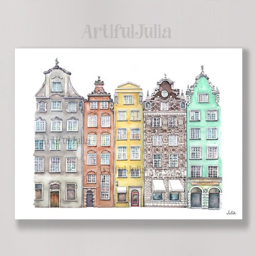 Gdansk Poland Poland Art Print Poland Painting Gdansk - Etsy