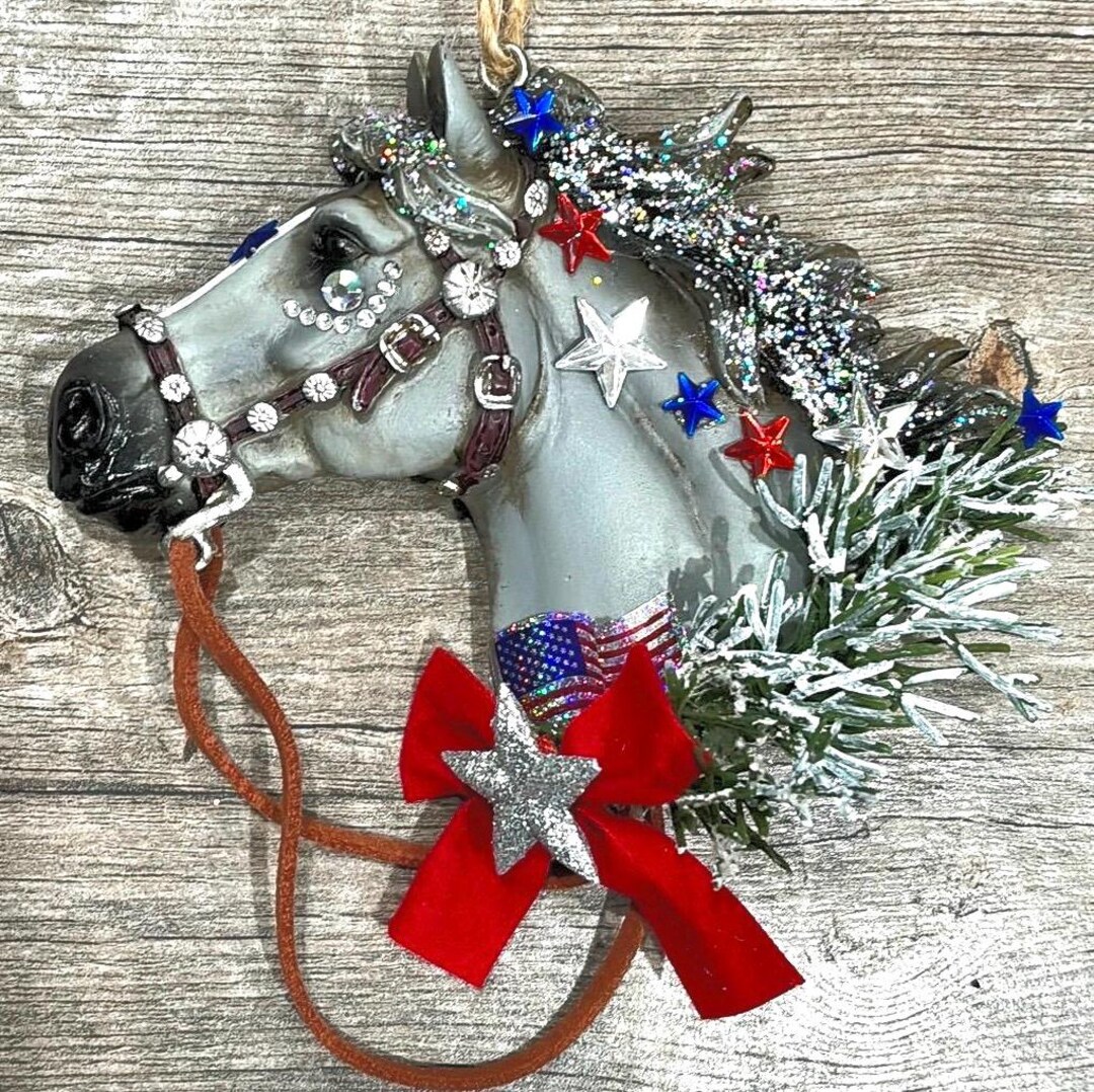 Holiday Horses: “freedom” Design. Decorated Christmas/ Holiday Horse ...