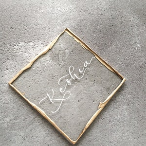 Rustic Glam Gold Edged Place Cards Perspex Place Names - Etsy