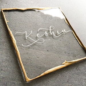 Rustic Glam Gold Edged Place Cards Perspex Place Names - Etsy