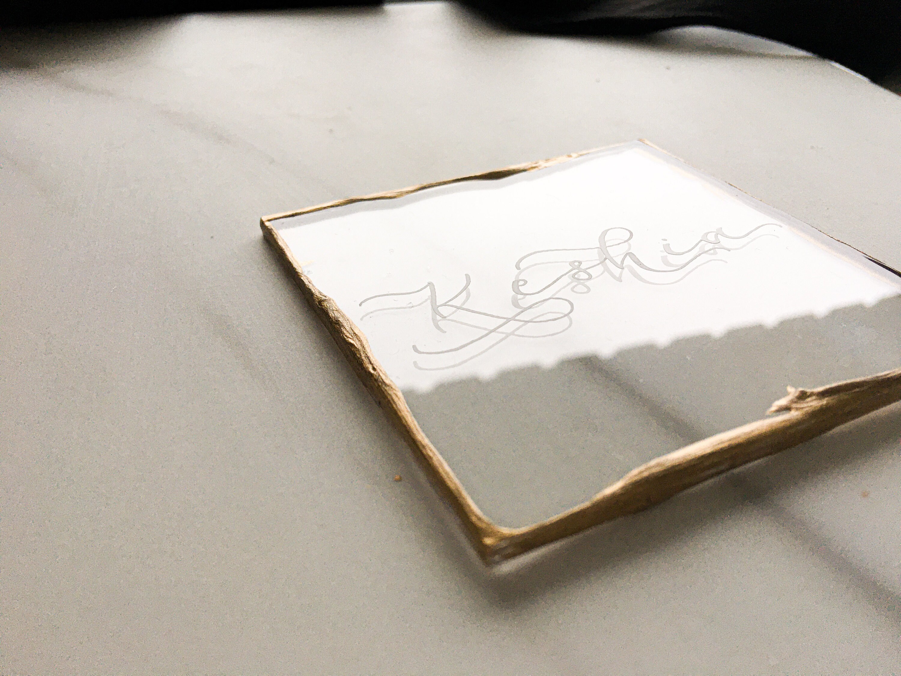 Rustic Glam Gold Edged Place Cards Perspex Place Names - Etsy