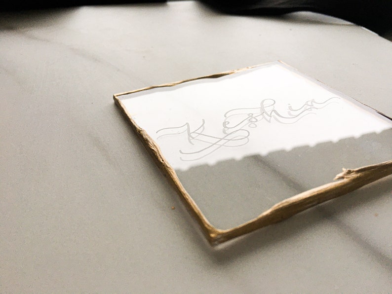 Rustic Glam Gold Edged Place Cards Perspex Place Names - Etsy