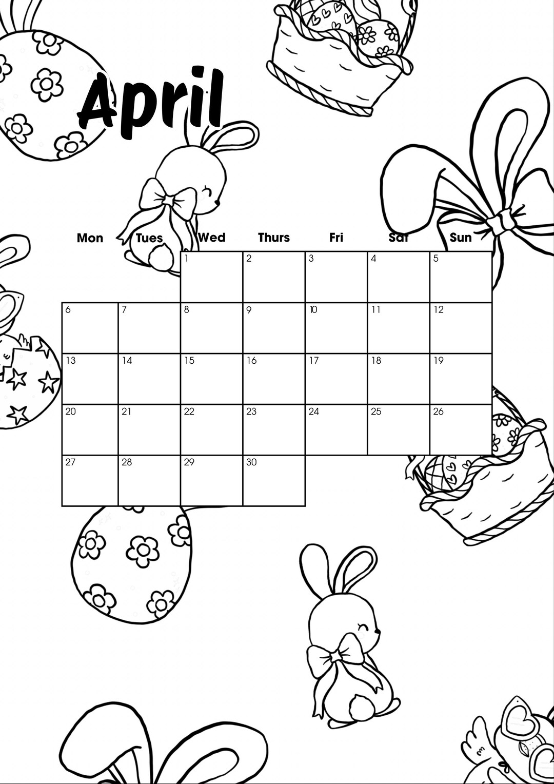April 2026, Easter Theme Printable Journal - Etsy Canada