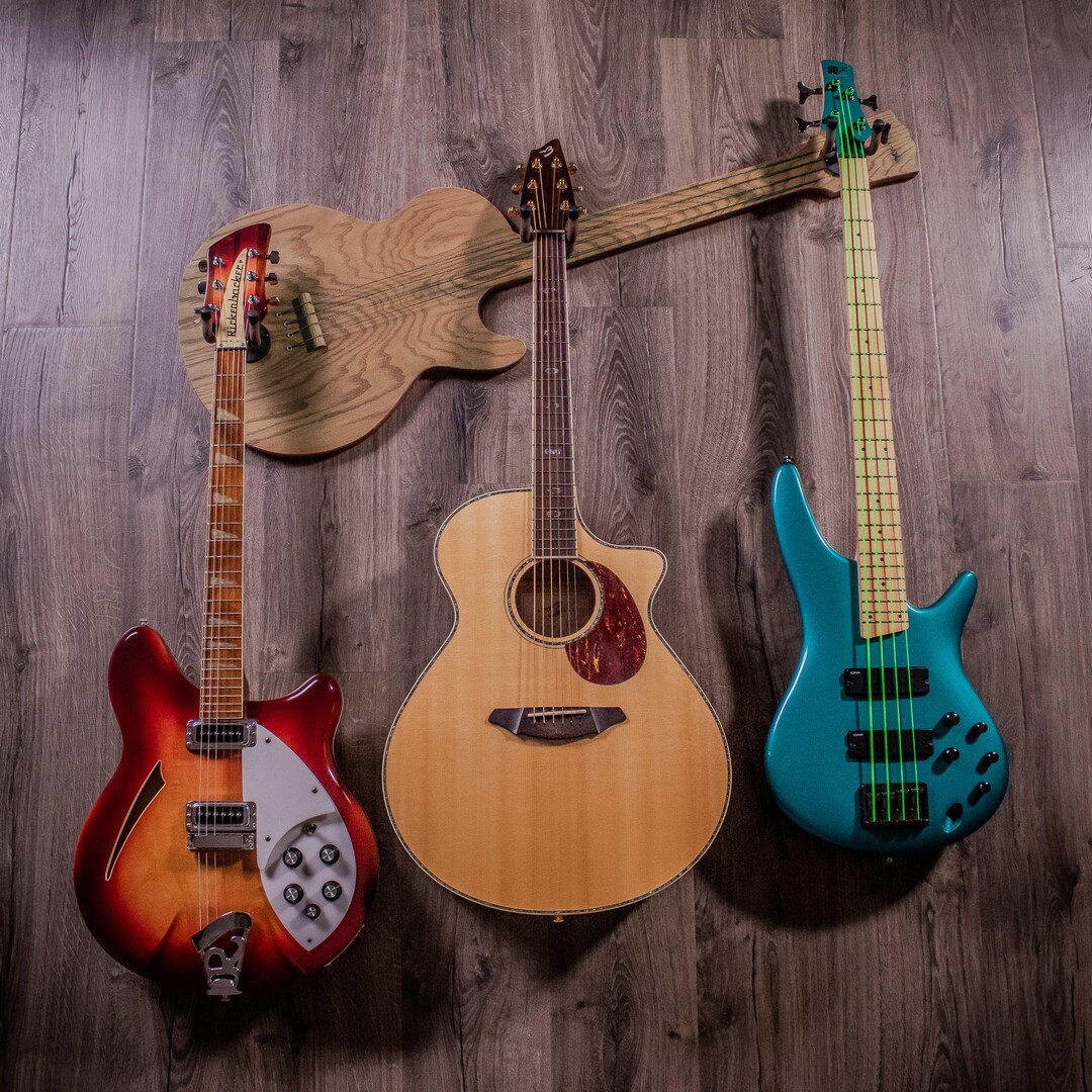 Wall-axe 3-hook Customizable Guitar Hanger: "erock" (natural Finish) - Etsy