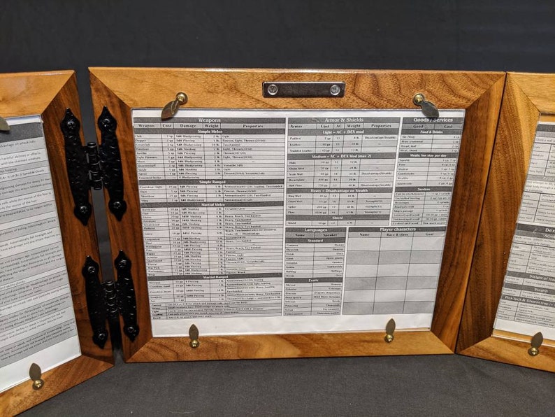 Upgraded Panel Insert for the GM Screen Add on Only - Etsy