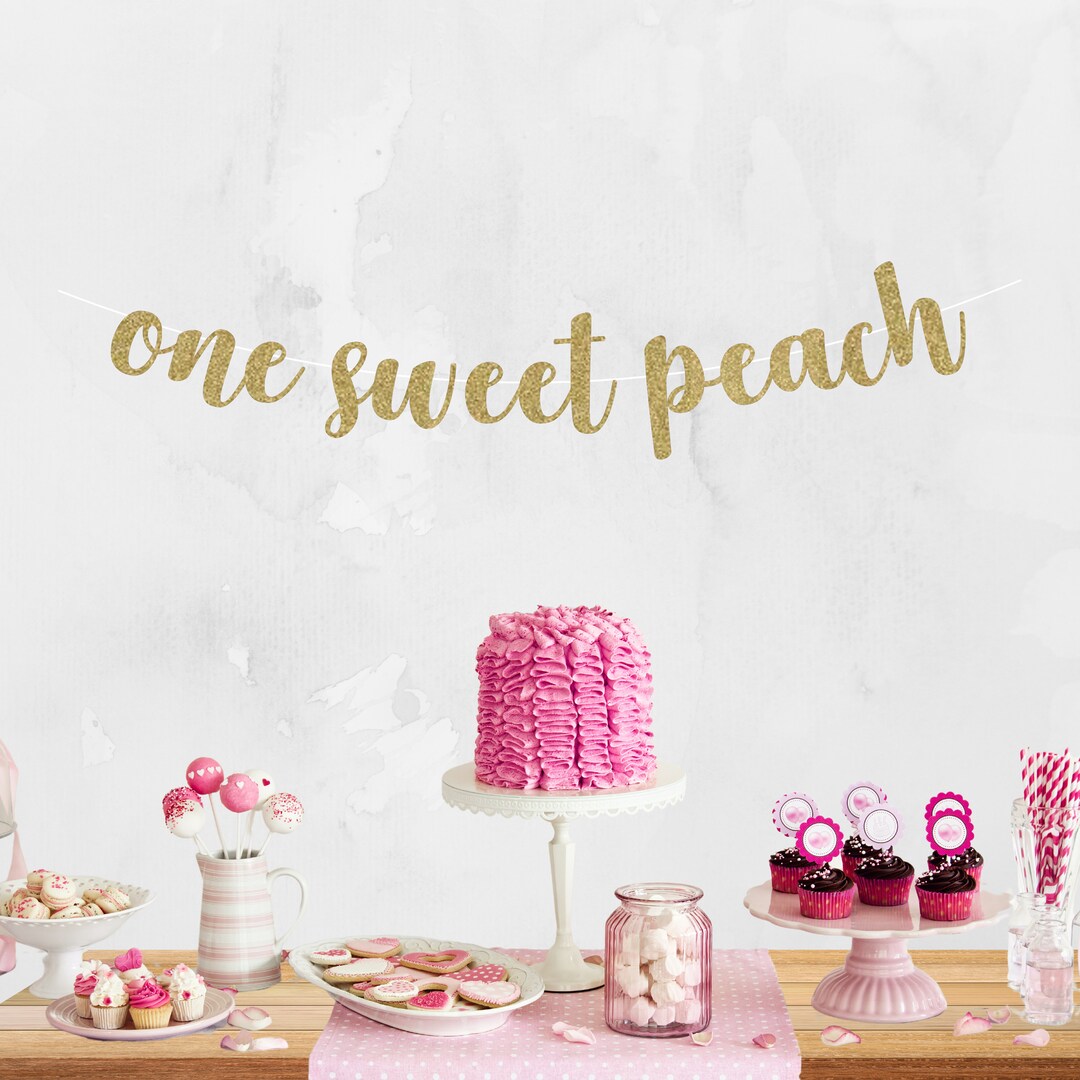 One Sweet Peach Banner - Birthday Banner - First Birthday Party ...