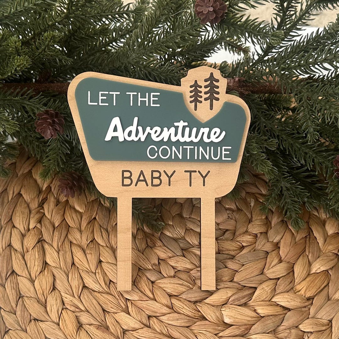 Let the Adventure Continue Cake Topper, Woodland Baby Shower Decor - Etsy