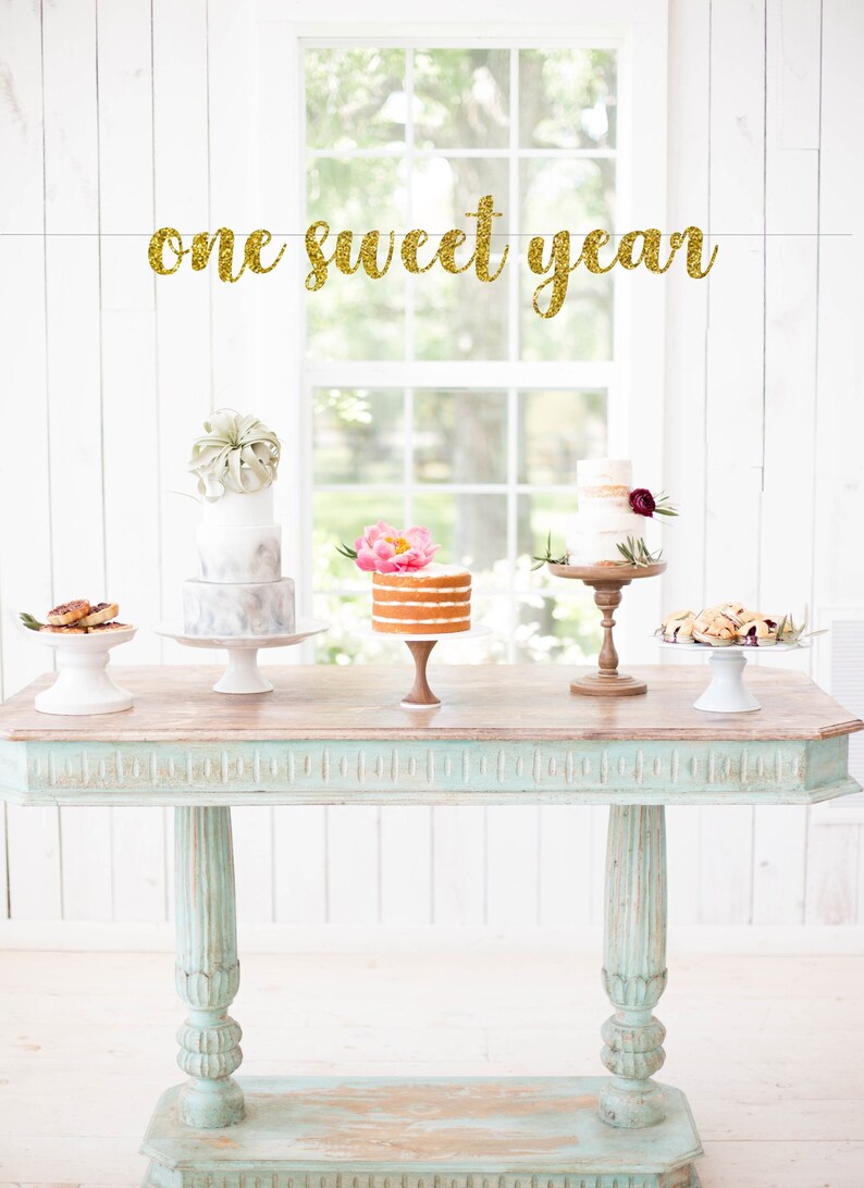 One Sweet Year Banner - Birthday Banner - Donut Grow up Party - First ...