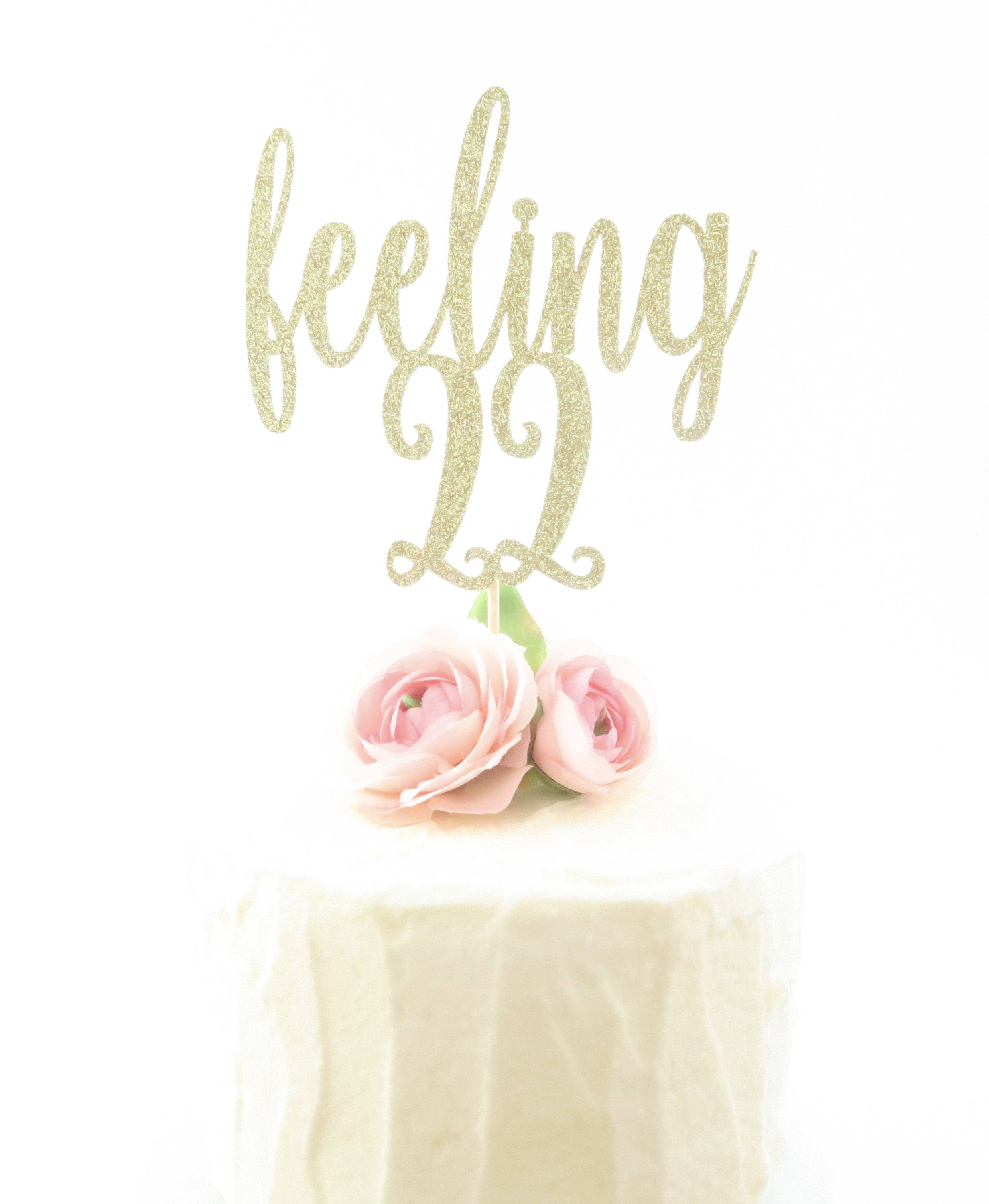 Feeling 22 Cake Topper Glitter Birthday Cake Topper 22nd - Etsy Norway