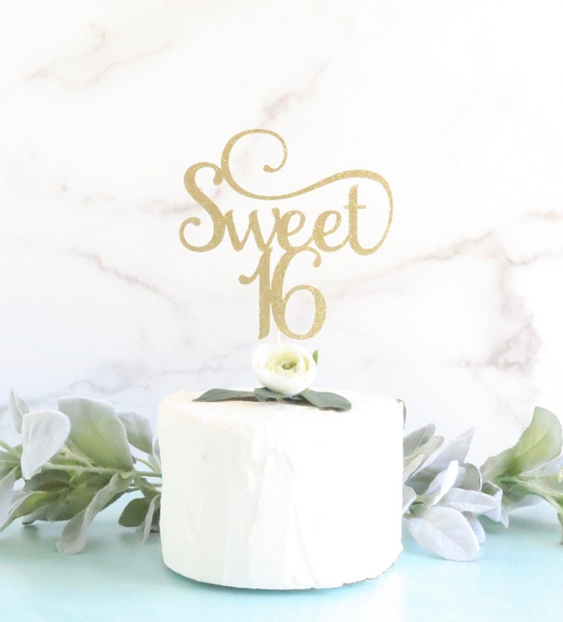Sweet 16 Cake Topper Sweet Sixteen Cake Topper Gold Sweet - Etsy
