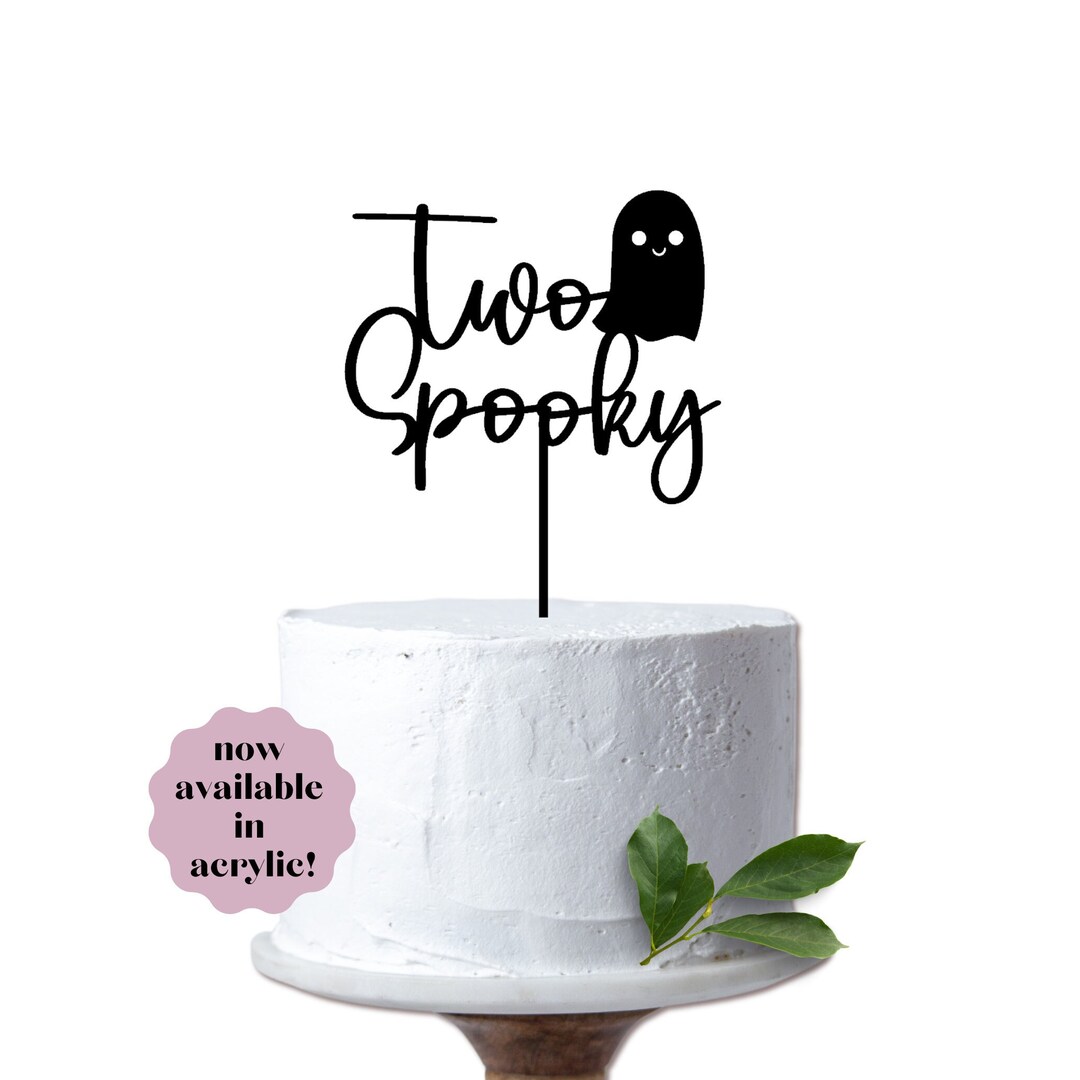 Two Spooky Cake Topper, Halloween Birthday Party Decorations, 2nd ...