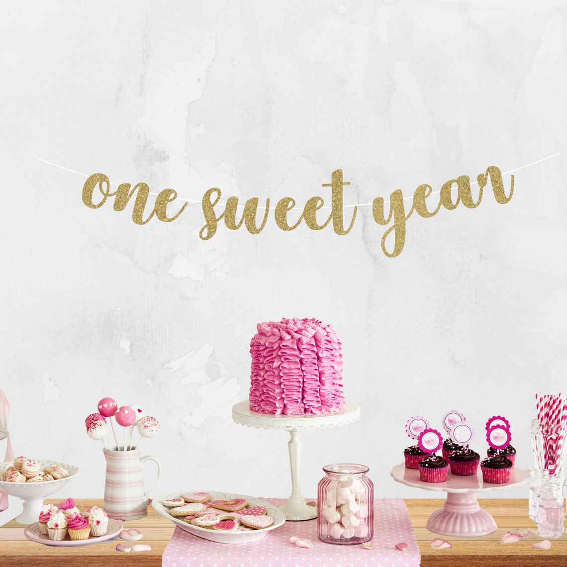 One Sweet Year Banner - Birthday Banner - Donut Grow up Party - First ...