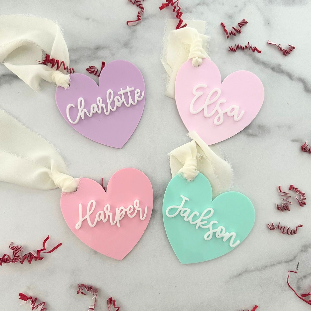 Valentine's Day Tag - Kid's Basket Name Tag - Reusable Valentine's Gift ...