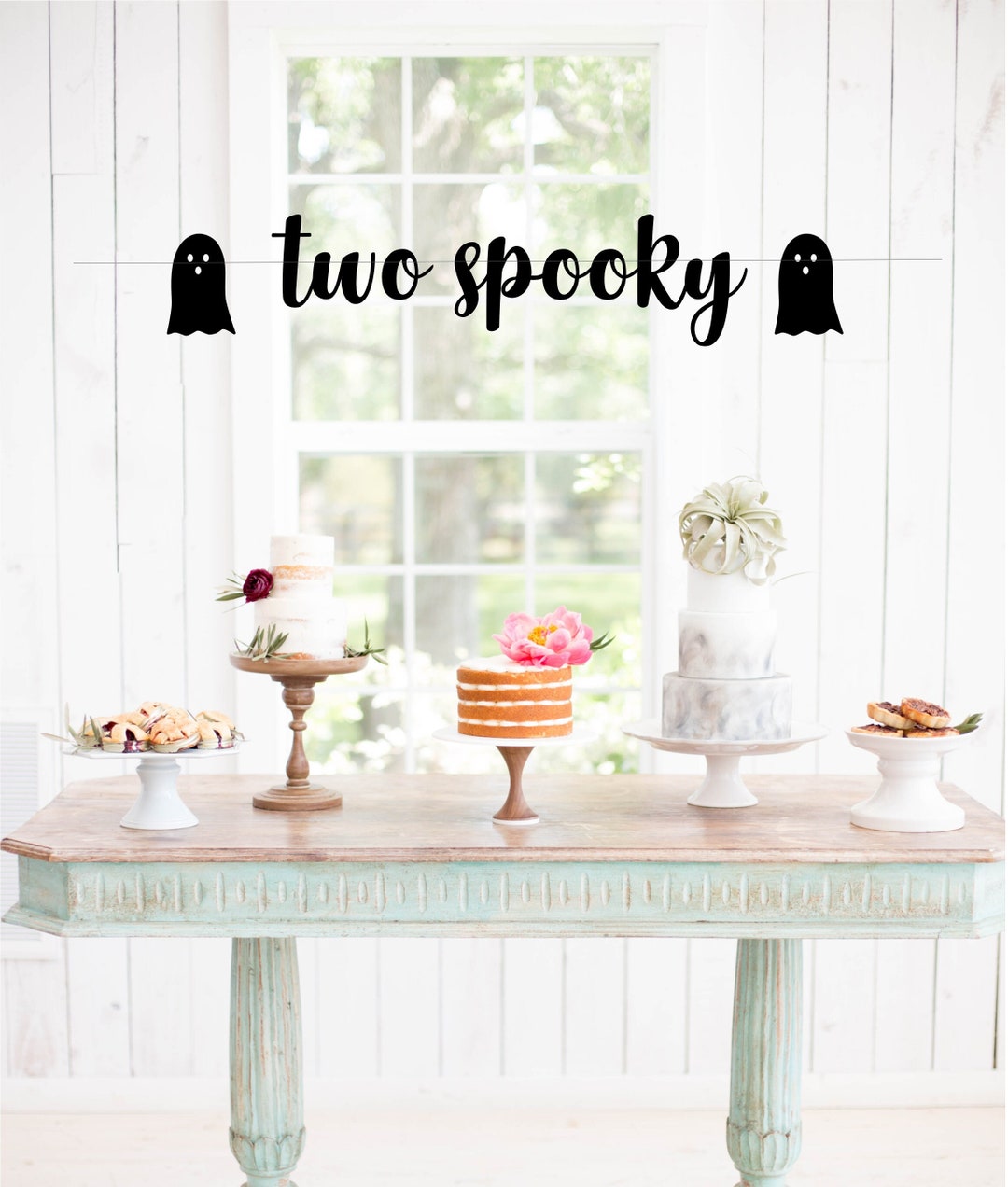 Two Spooky Banner - Birthday Banner - Etsy
