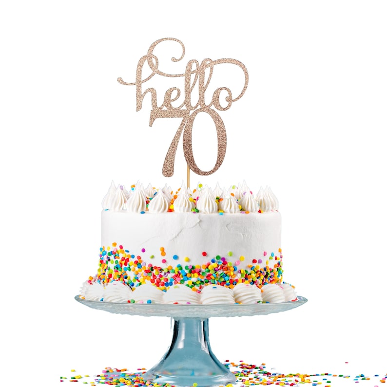 70th Birthday Cake Topper Birthday Cake Topper Gold 70 - Etsy