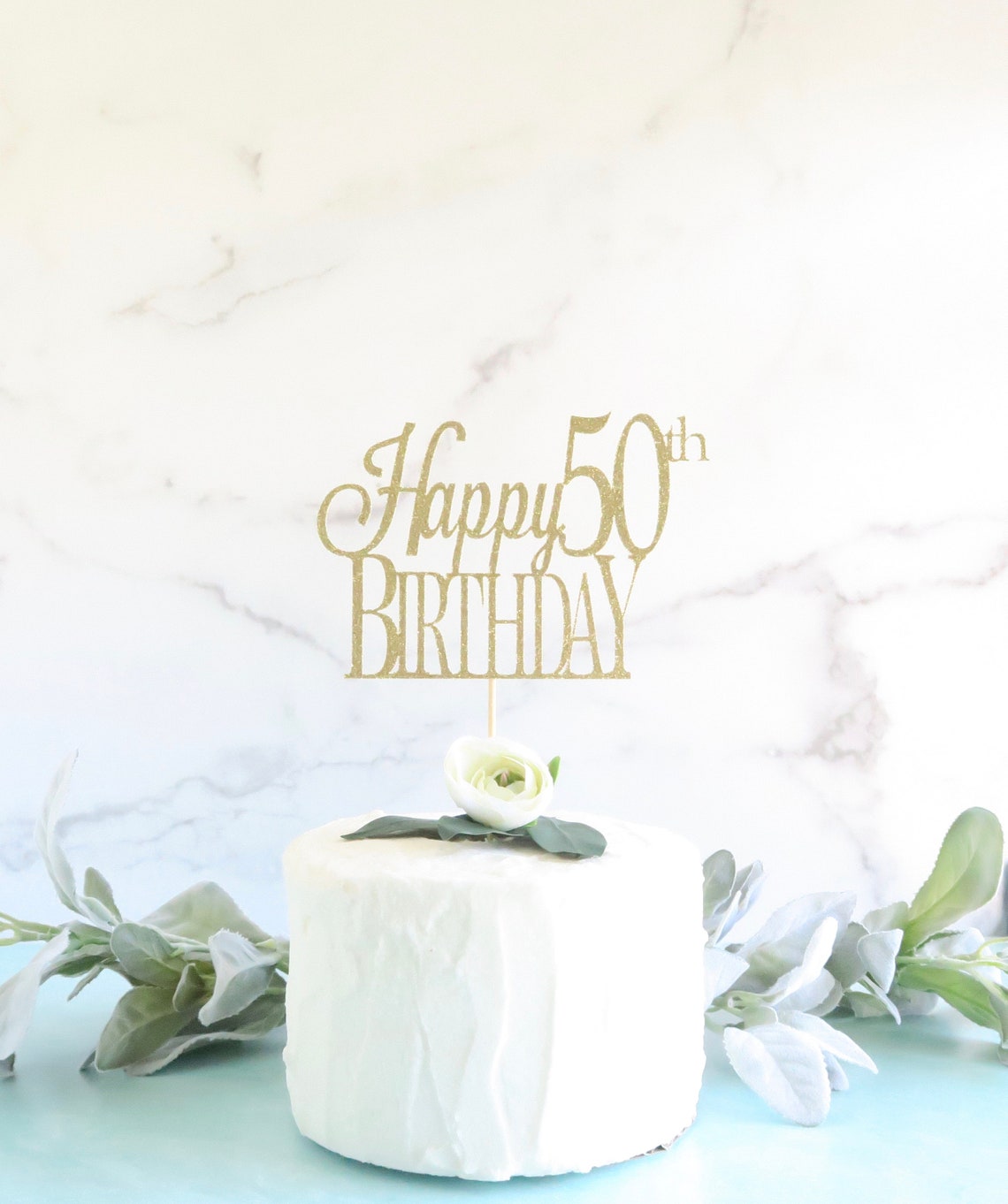 Happy Birthday Cake Topper - 50th Birthday Cake Topper - - Etsy