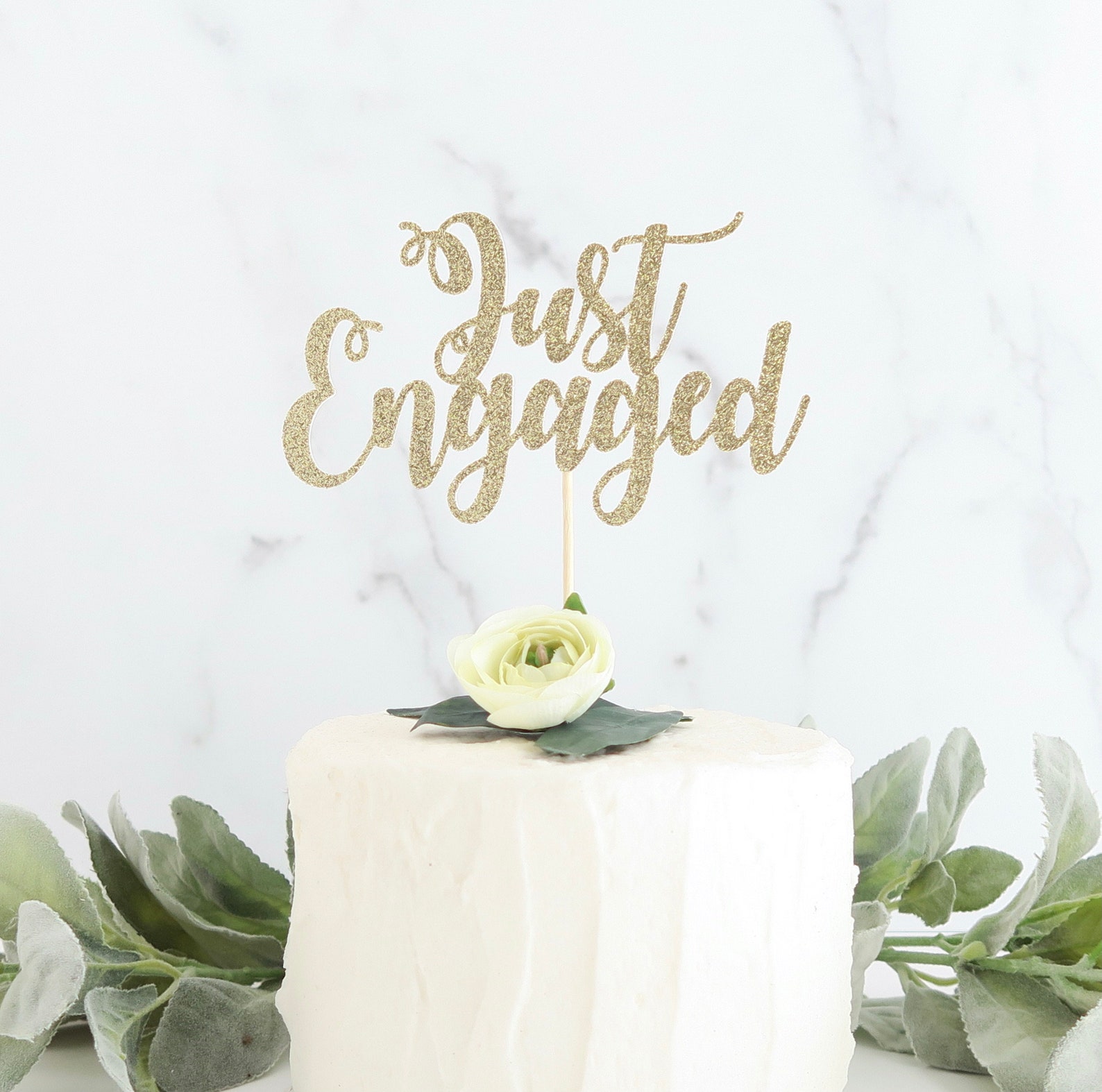 Just Engaged Cake Topper - Engagement Cake Topper - Etsy