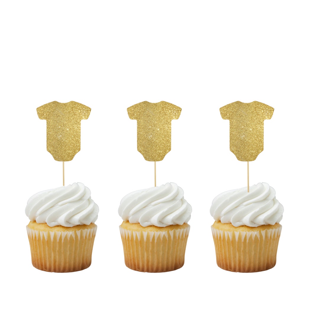 Onesie Cupcake Toppers - Baby Shower Cupcake Toppers - Cupcake Toppers ...
