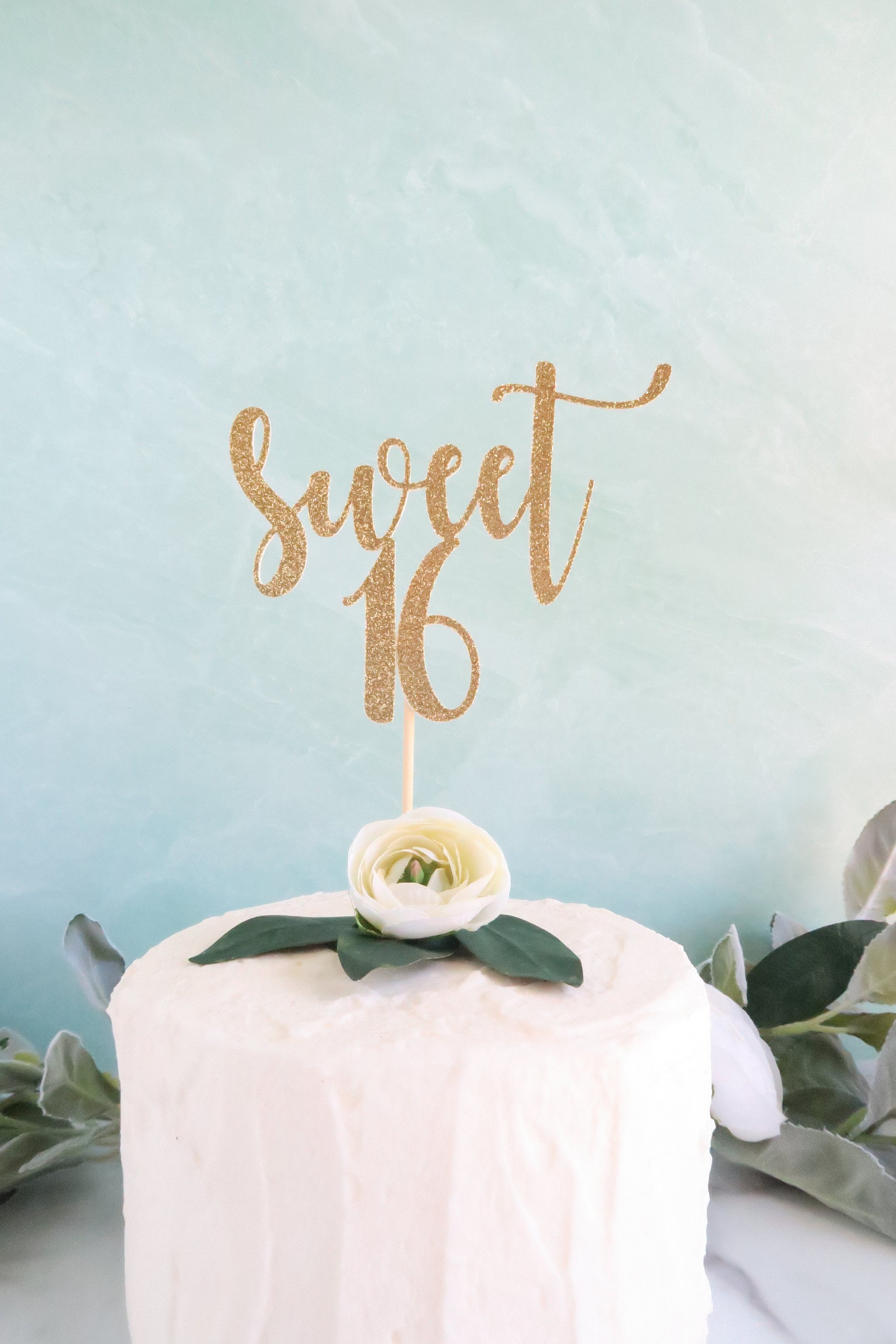 Sweet 16 Cake Topper Sweet Sixteen Cake Topper Gold Sweet - Etsy