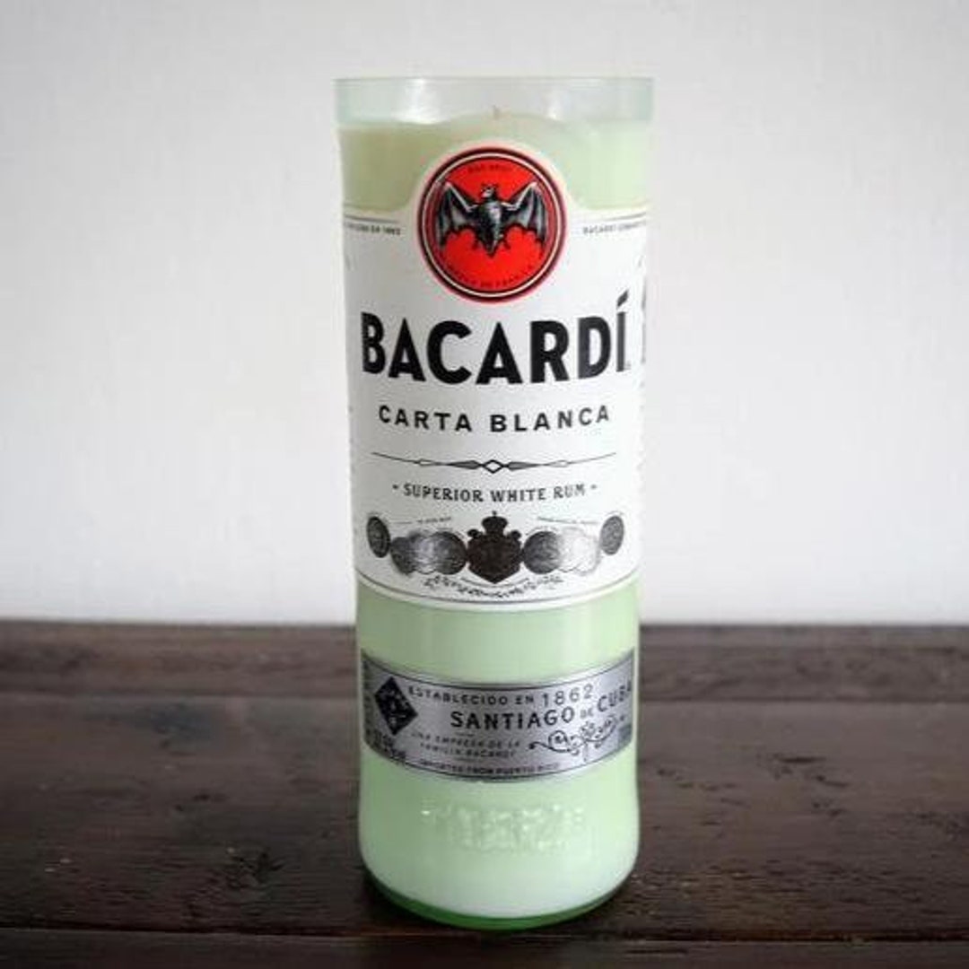 Bacardi Rum Bottle Candle, Upcycled Eco Friendly Unique Rum Gift for ...