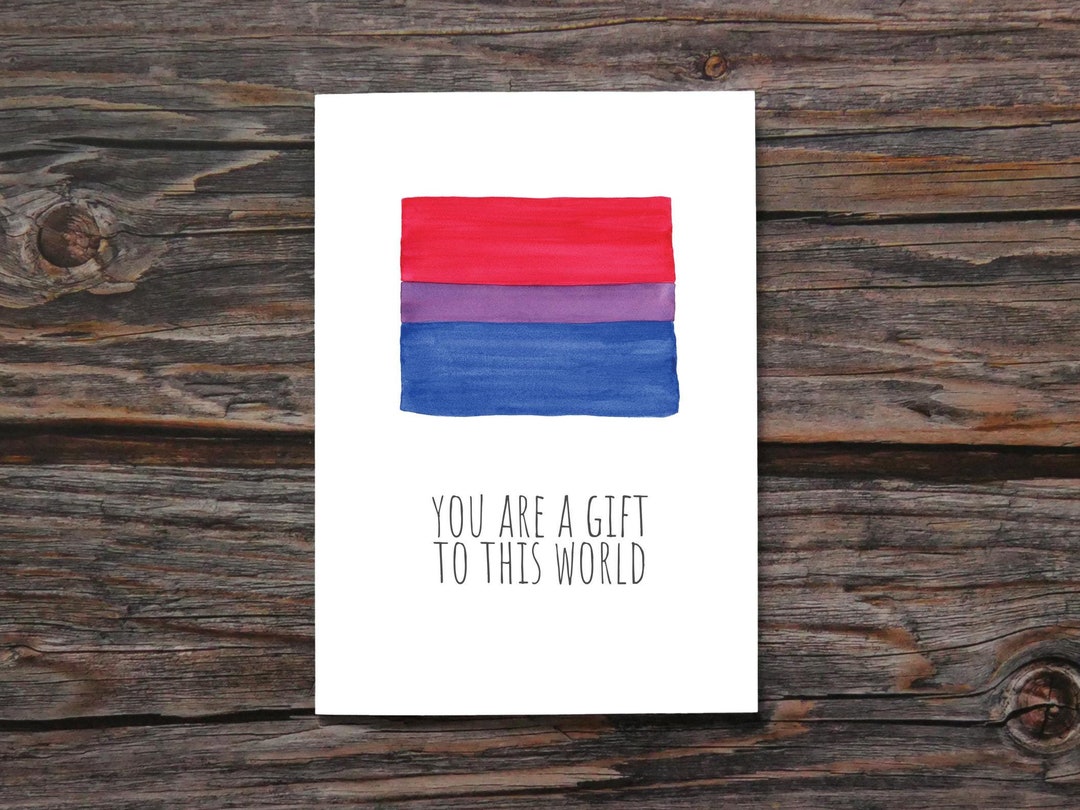 Bisexual Pride Flag Card Gay Pride Card Gay Pride Card Rainbow LGBTQ ...