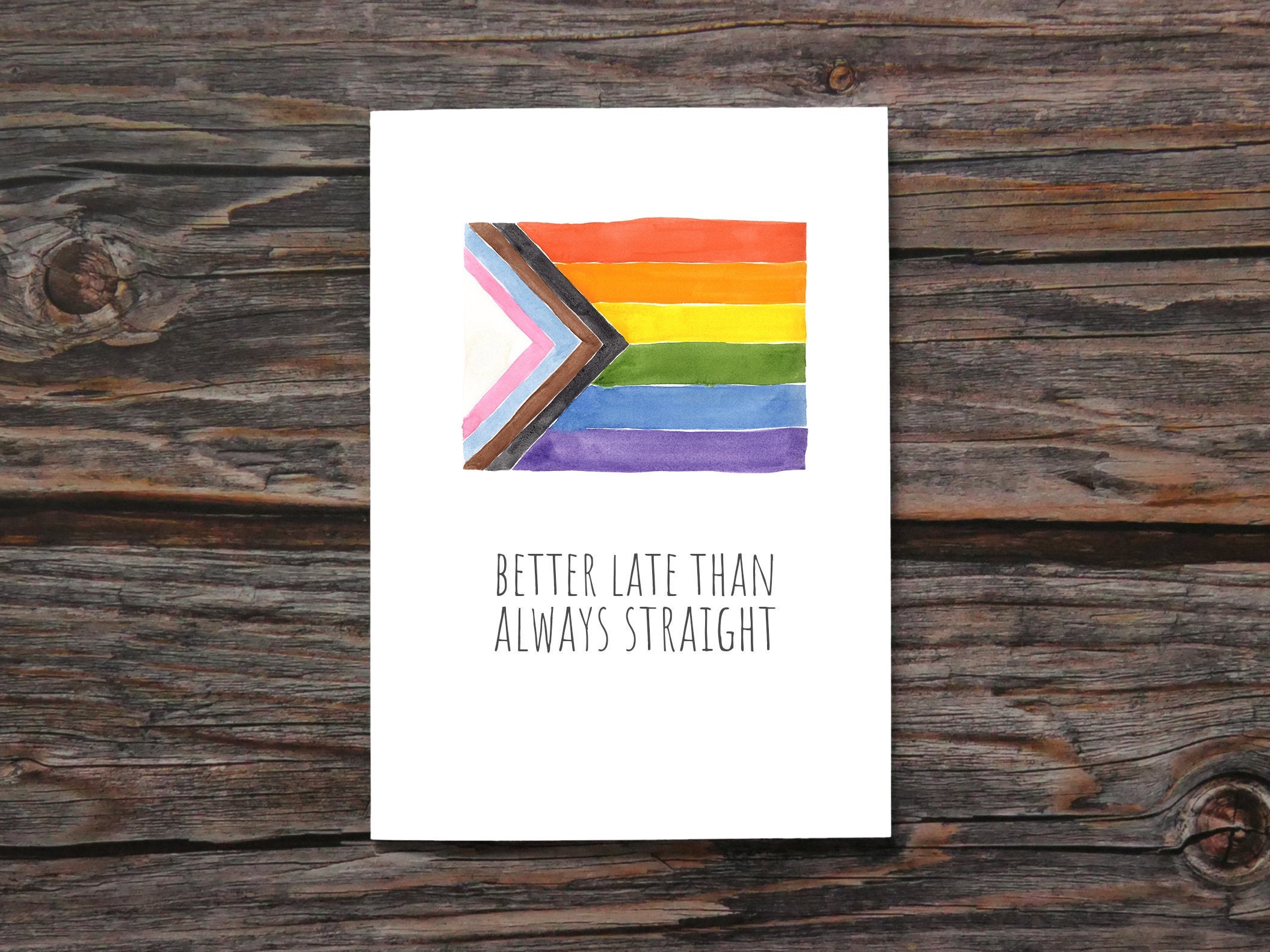 Pride Flag Card Lesbian Card Gay Pride Card Rainbow LGBTQ Card LGBTQIA ...